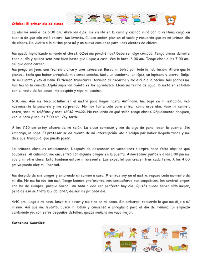El Primer Día de Clases | PDF