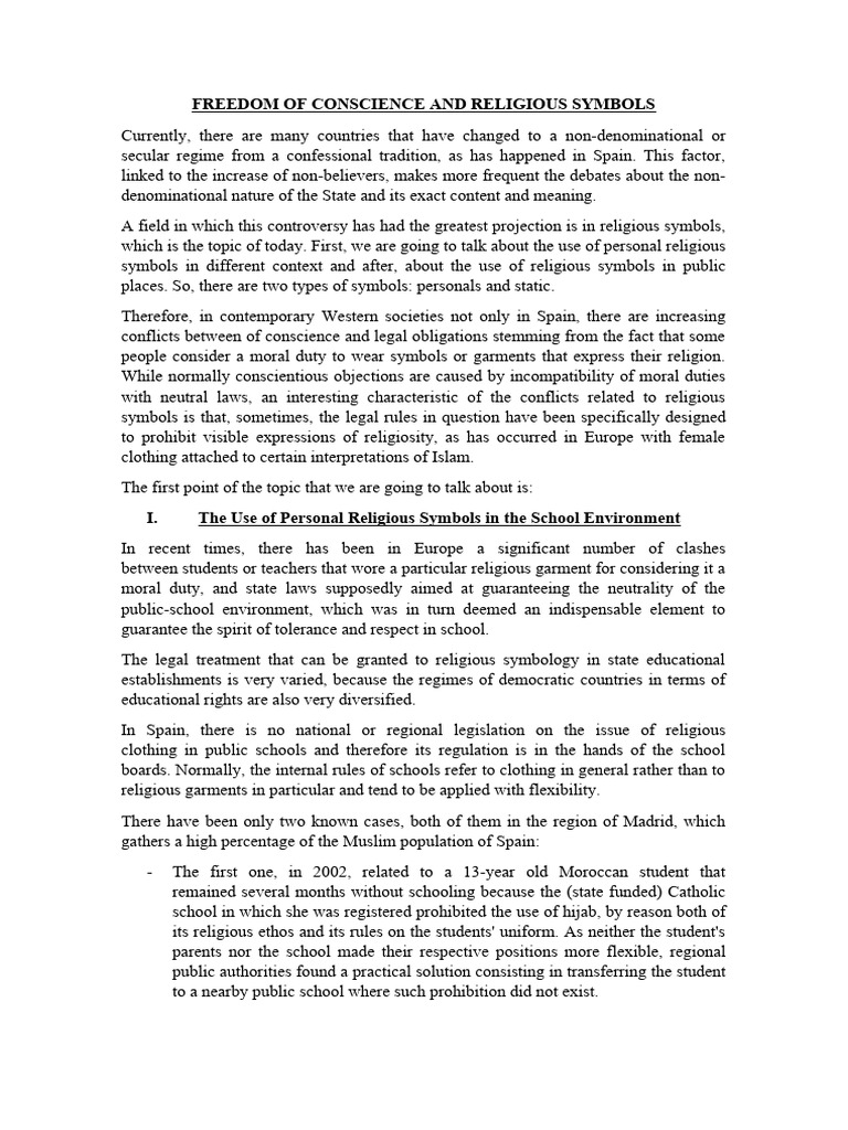 Religious Symbols and Conscience Rights | PDF | Hijab | Justice