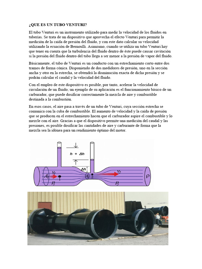 Que Es Un Tubo Venturi | PDF | Carburador | Presión