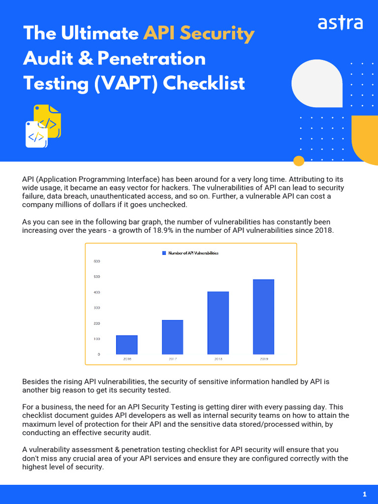 The Ultimate API Security Audit & VAPT Checklist | PDF | Security Technology | Information ...