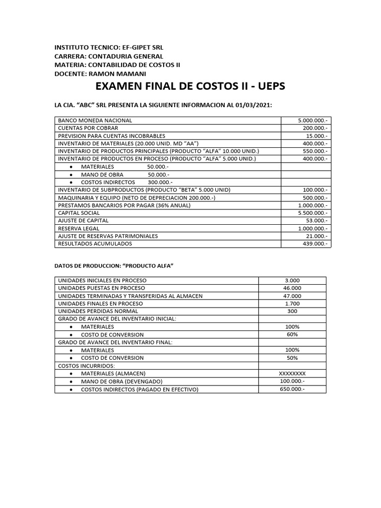 UEPS | PDF | Business | Contabilidad