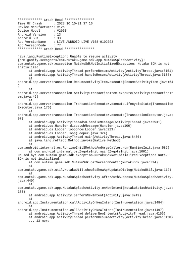 Mod Menu Crash 2023 10 10-21 37 16 | PDF | Java (Programming Language) | Android (Operating System)