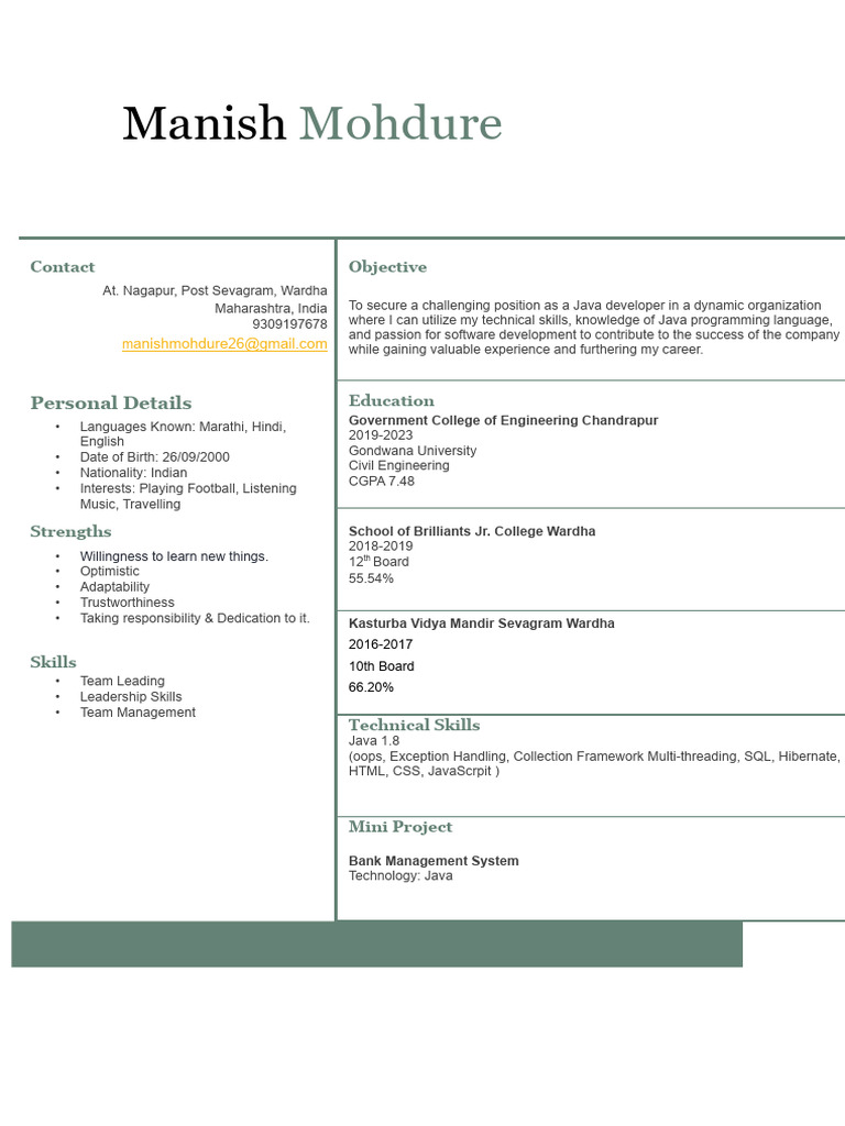 Manish Resume 1 | PDF | Software Development | Software Engineering