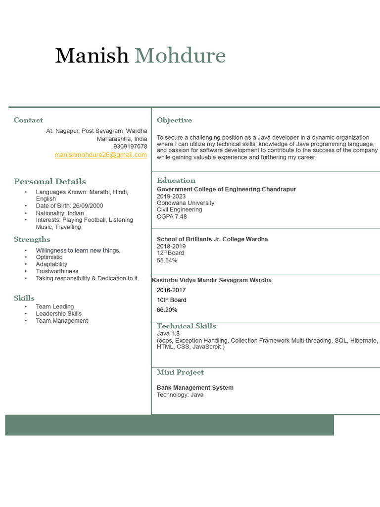 Manish Resume | PDF | Software Development | Computing
