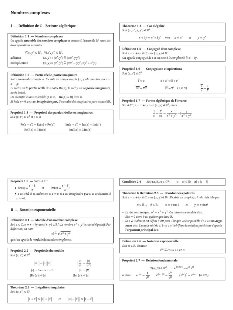 Nombres Complexe | PDF | Nombre complexe | Géométrie
