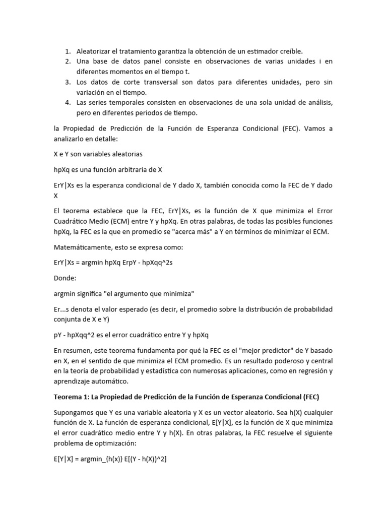 Propiedades de la Función de Esperanza Condicional | PDF | Estimador ...