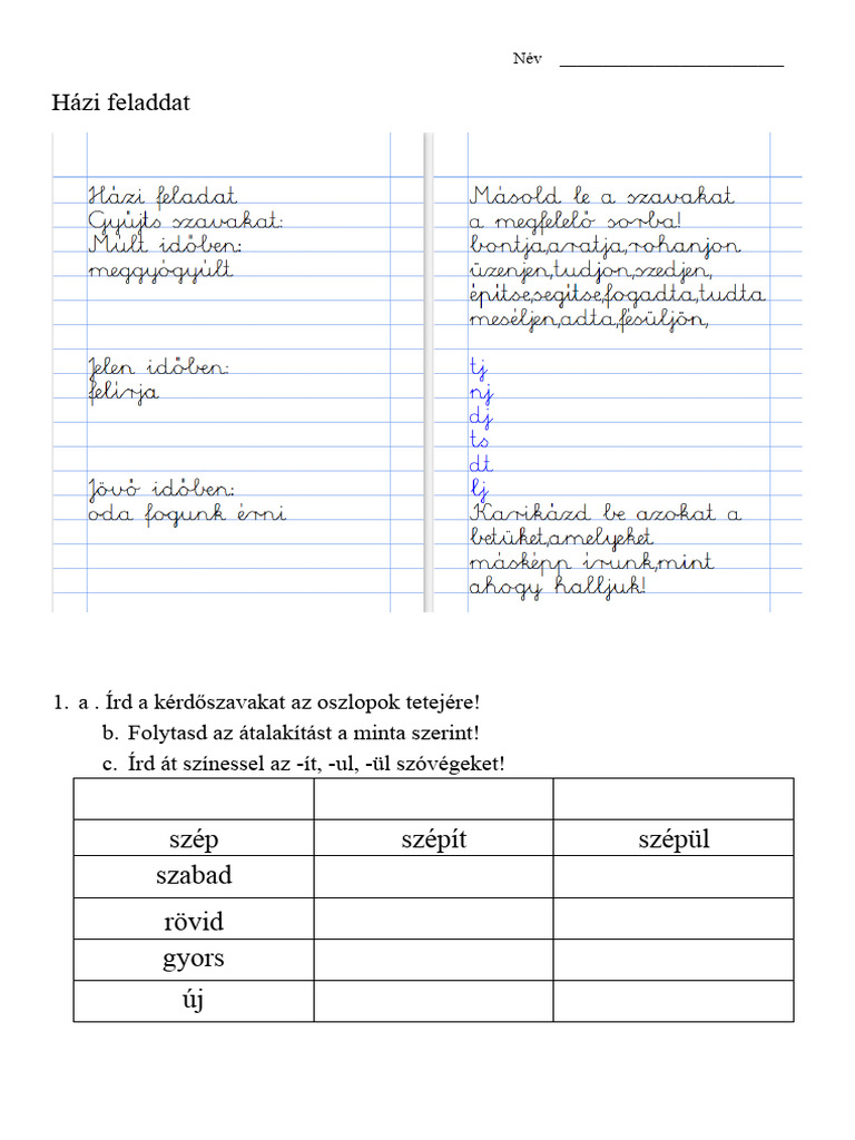 Ige Feladatlap Nyotatni | PDF