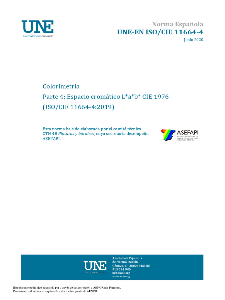 Une-En Iso - Cie 11664-4 Junio 2020 | PDF | Color | Percepción visual