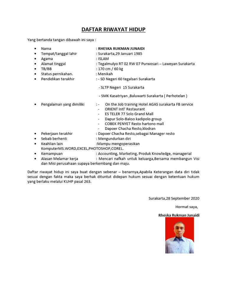 CV - Rheska Rukman Junaidi | PDF