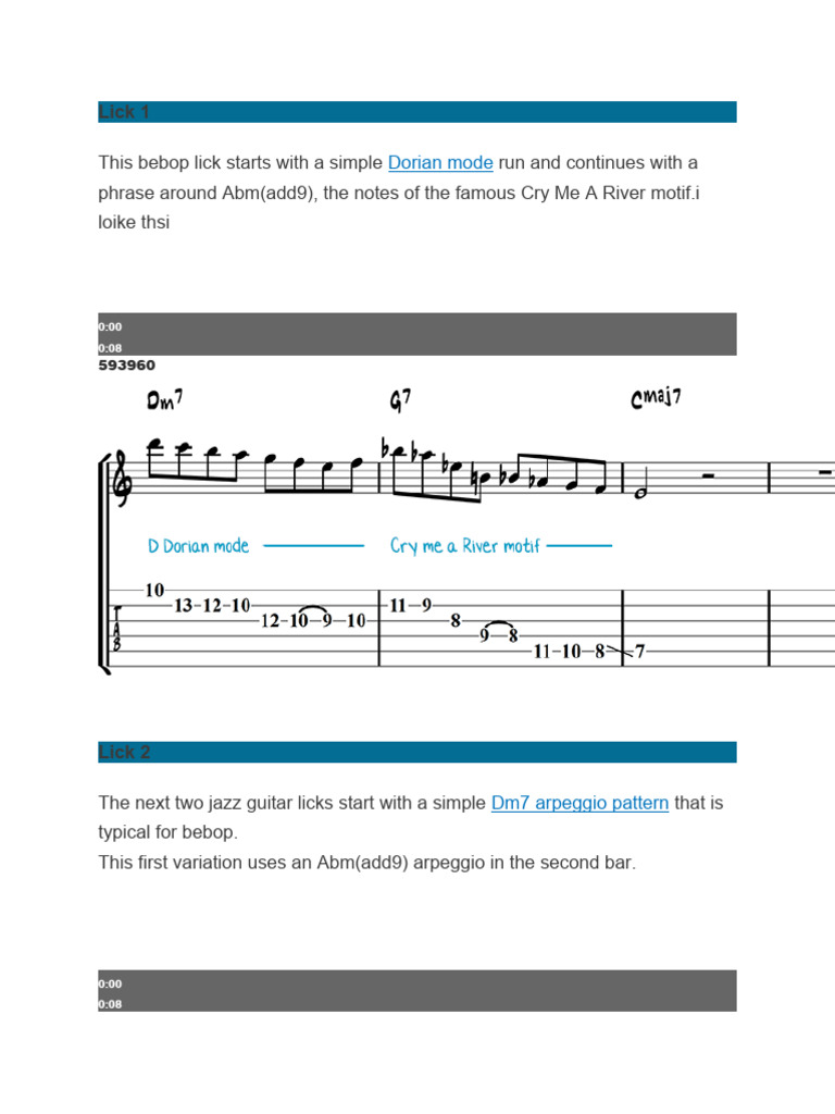 Lick 11 | PDF | Chord (Music) | Minor Scale