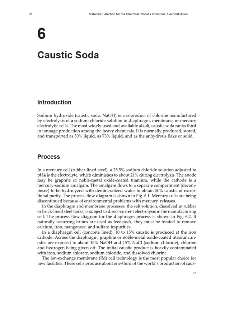 Caustic Soda: 36 Materials Selection For The Chemical Process ...
