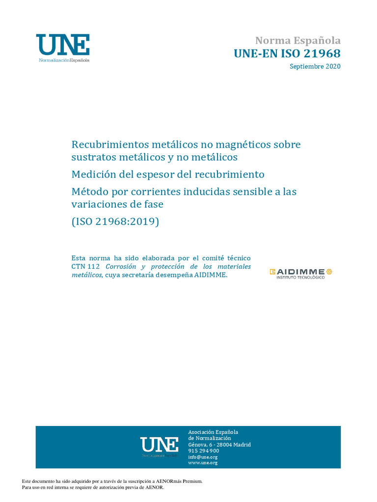 UNE-EN ISO 21968 Septiembre 2020 | Descargar gratis PDF | Calibración ...