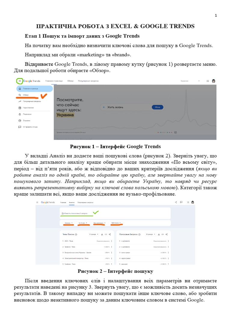 ПР 2 Ecxel and Google Trend | PDF