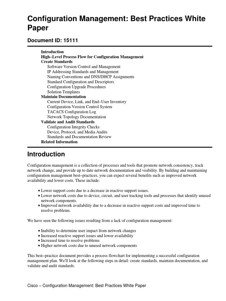 Configuration Management | PDF