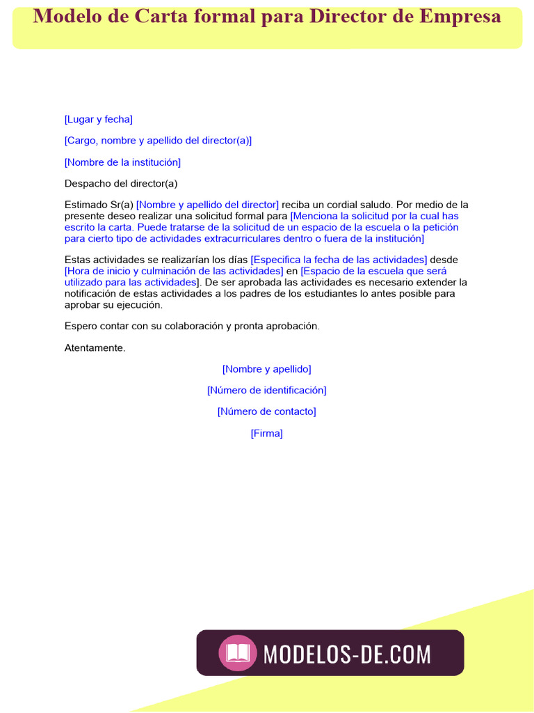 Solicitud Formal al Director Escolar | PDF | Crecimiento personal y ...