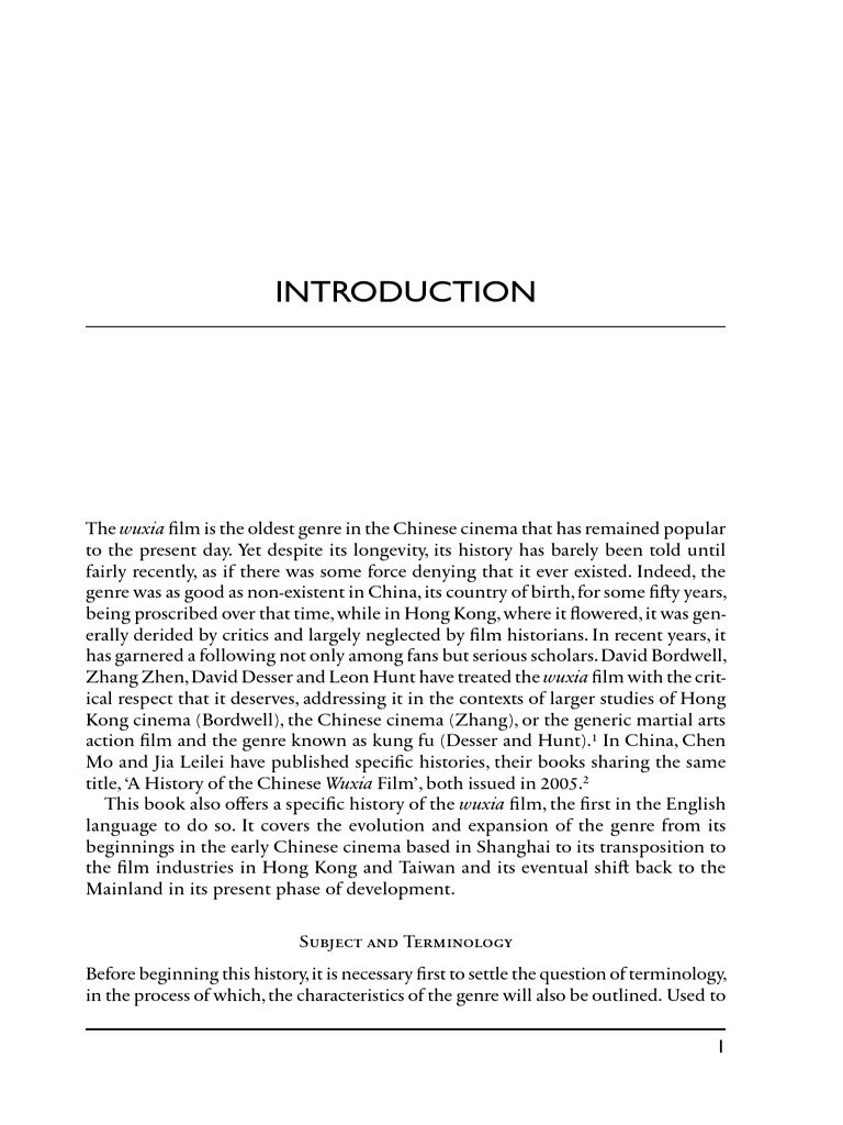 History of Wuxia Films in Cinema | PDF | Chinese Martial Arts | Cinema ...