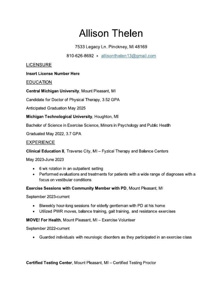 pt resume 5 | PDF