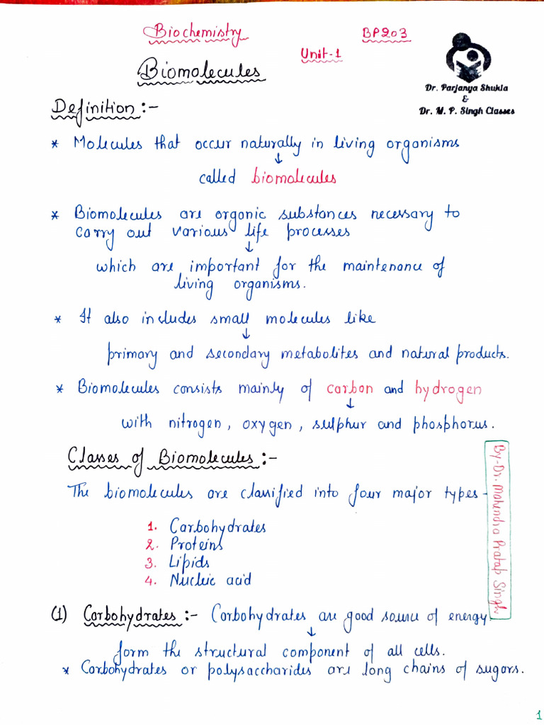 Biomolecules L1 | PDF | Molecular Biology | Biochemistry