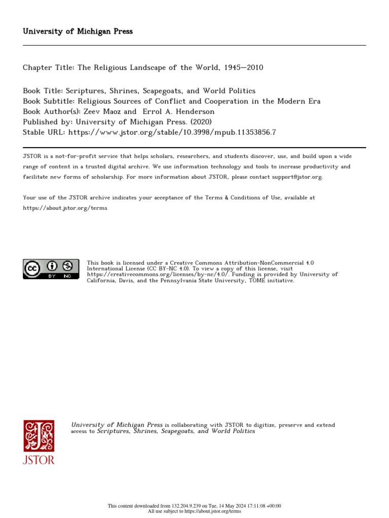 Chapter Title: The Religious Landscape of The World, 1945-2010 | PDF ...