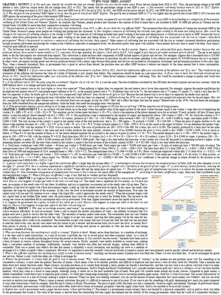 Macro Cheat Sheet Thien | PDF | Cost Of Living | Money