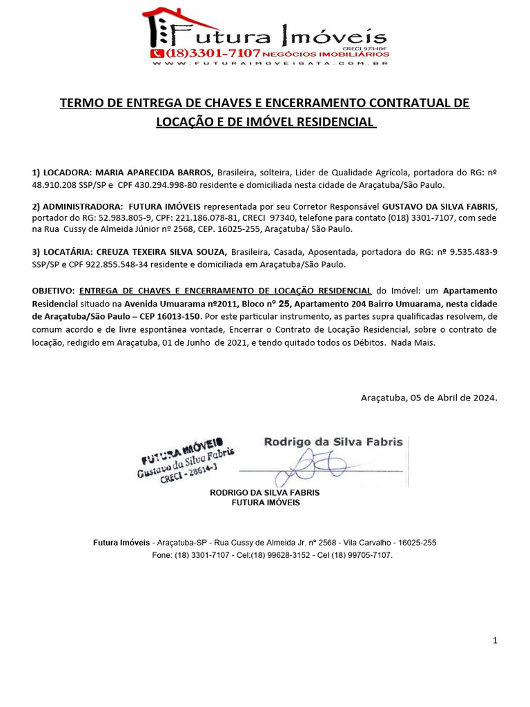 Aprender Sobre 104 Imagem Modelo De Contrato De Loca O De Im Veis/modelo De Encerramento De ...