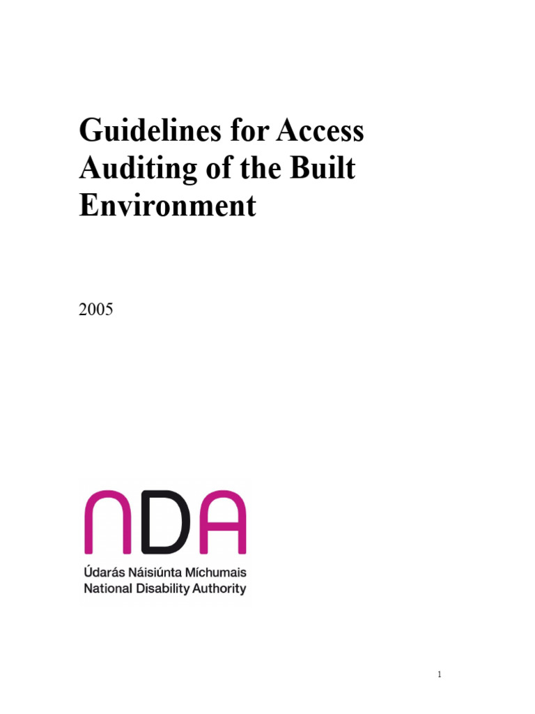 Guidelines For Access Auditing of The Built Environment | PDF ...