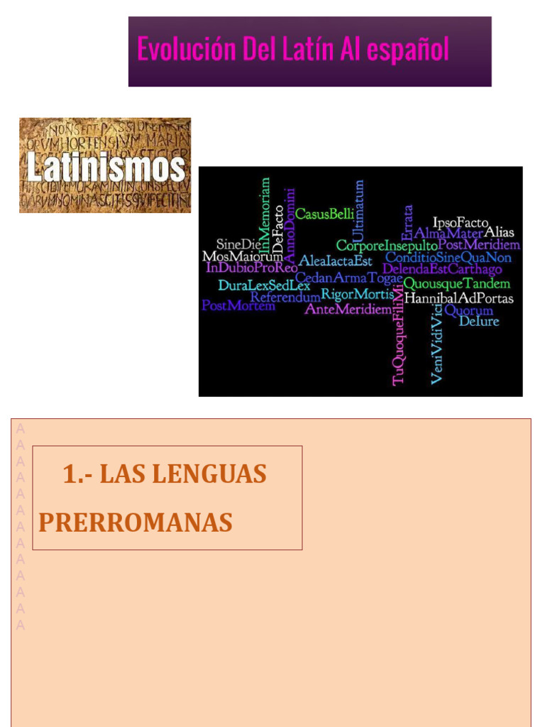 Evolución del Castellano y Latinismos | PDF | Lengua española | latín