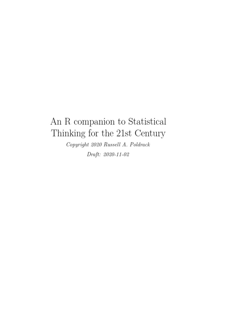 An R Companion To Statistical Thinking For The 21st Century | PDF ...