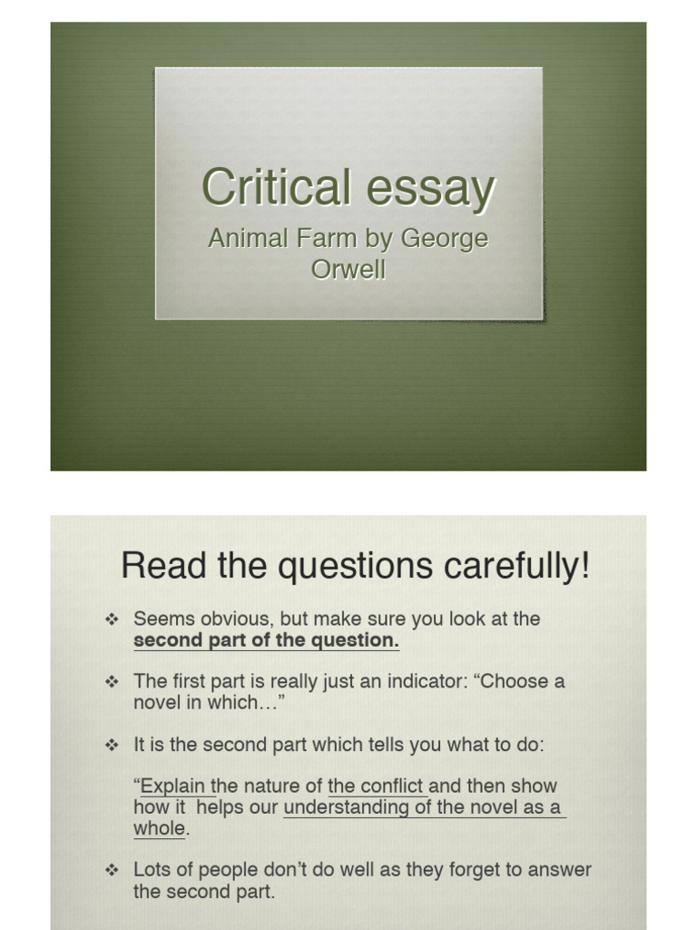 Animal Farm. Critical | PDF