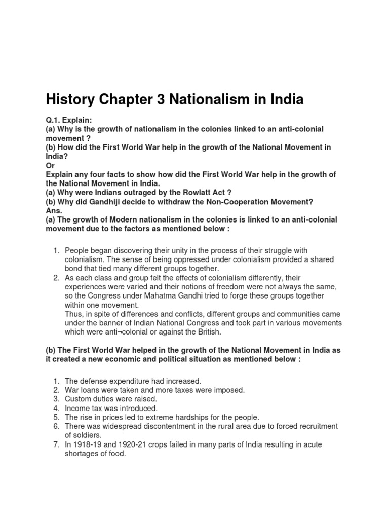 Growth of Nationalism in India | PDF | Mahatma Gandhi | Nationalism