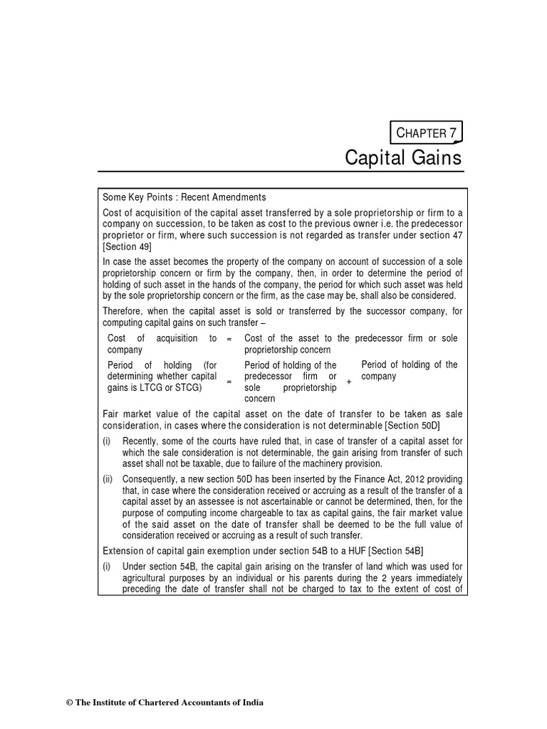 Chapter 7 Capital Gains PM | PDF | Capital Gain | Capital Gains Tax