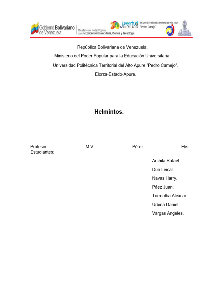 Helmintos. | PDF | Nematodo | Sistema reproductivo