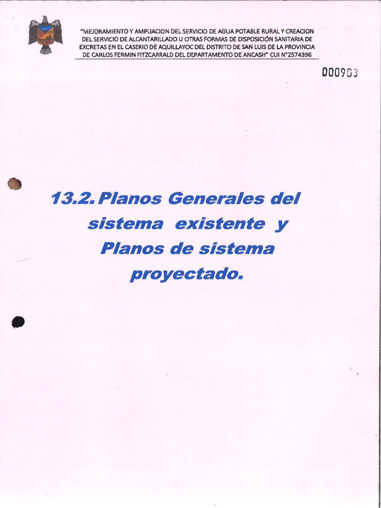 13.2. Planos Generales Del Sistema Existente y Planos de Sistema Proyectado | PDF