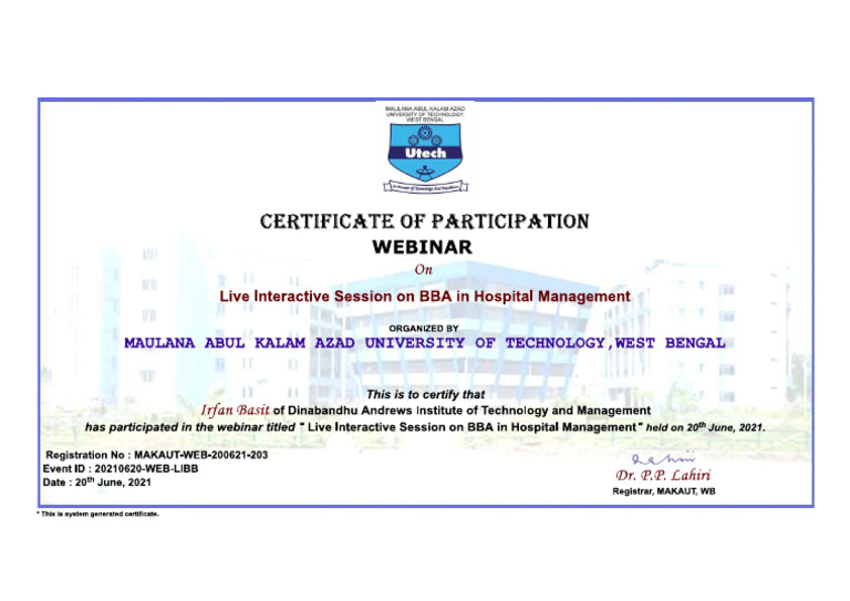 E-Certificate No | PDF