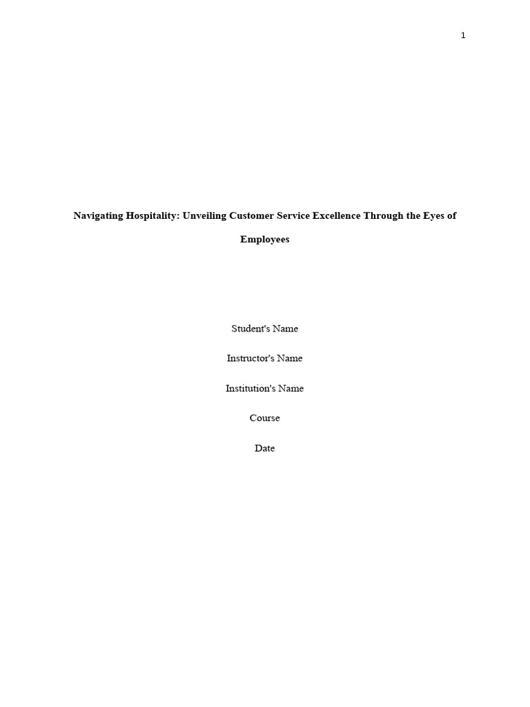 Dissertation (Chapter 1and 2.edited | PDF | Qualitative Research | Customer Satisfaction