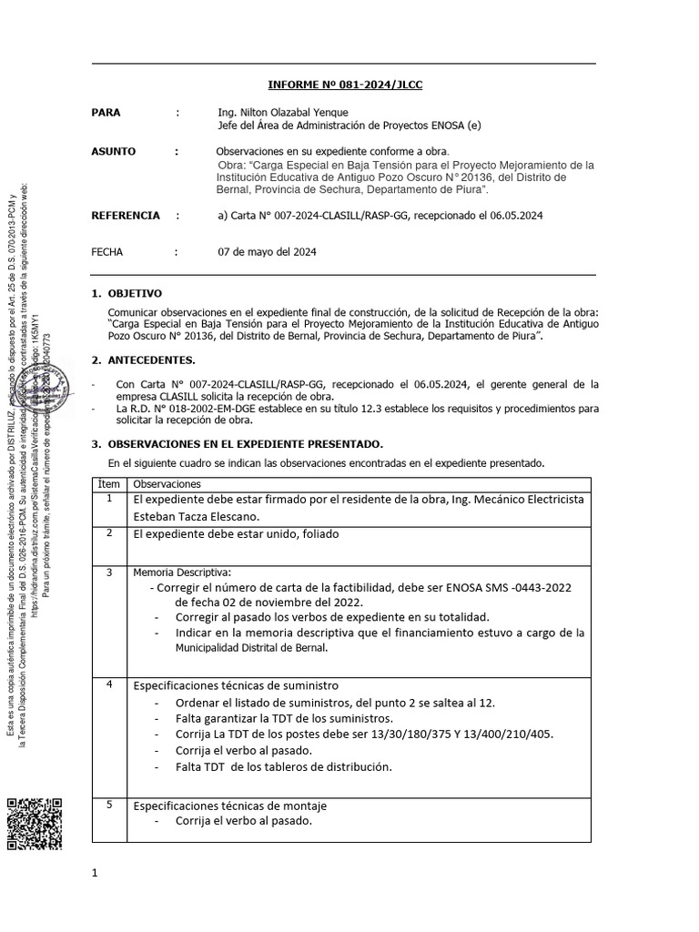 Informe #081-2024-JLCC | PDF