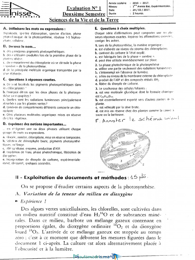 Devoir Svt 1bac Sx International Fr s2 1 (1) (1) | PDF