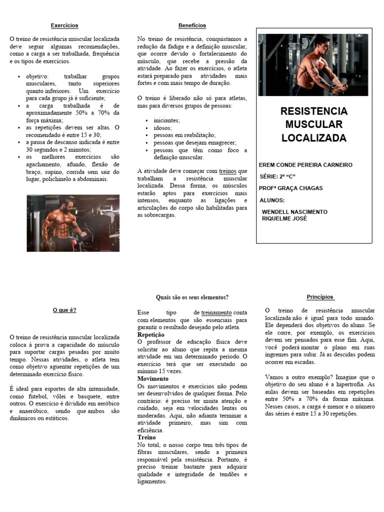 RESISTENCIA MUSCULAR LOCALIZADA 2C - 2024 | PDF | Músculo