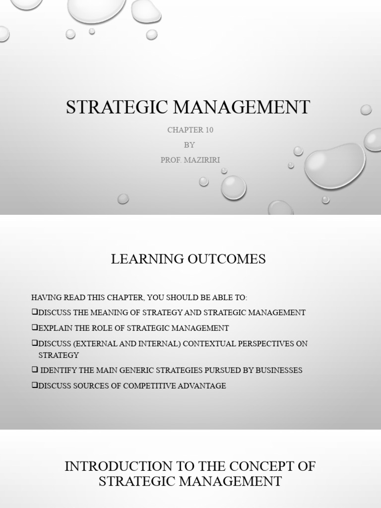 Chapter 10 - Strategic Management | Download Free PDF | Strategic ...