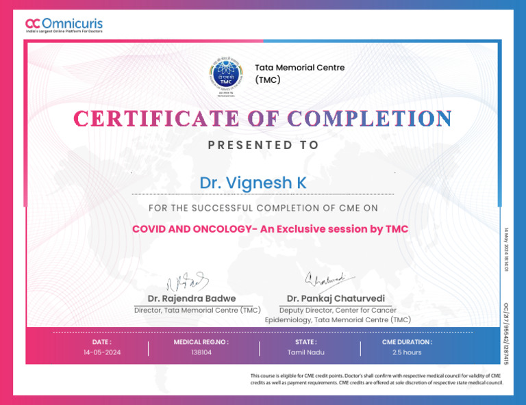 Vignesh K Covid and Oncology An Exclusive Session by TMC Compressed | PDF