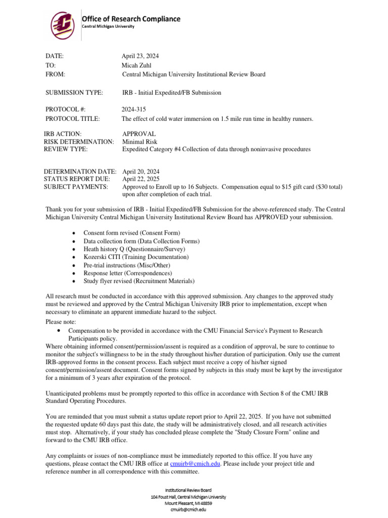 Irb Approval | PDF | Institutional Review Board | Informed Consent Irb Approval | PDF | Institutional Review Board | Informed Consent