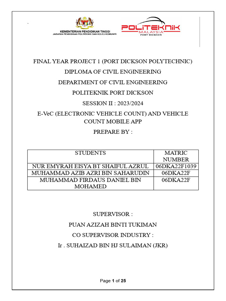 Proposal Fyp The End | PDF | Traffic | Transport