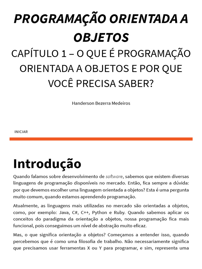 Introdução à POO para Iniciantes | PDF | Linguagem de programação ...
