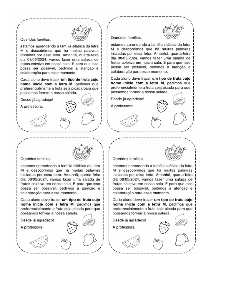 Bilhete Salada de Frutas | PDF