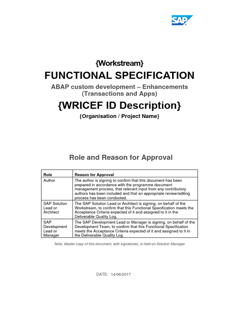 Sap Fs Template Pdf Object Computer Science User Interface 3135