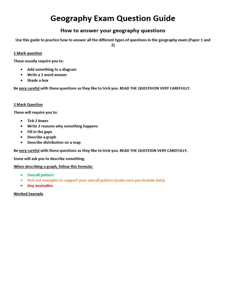 How To Answer Your Geography Questions | PDF | Climate Change ...