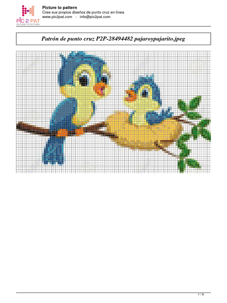 Pajaro y Pajarito Patron Puntocruz | PDF | Cascading Style Sheets | Rainbow