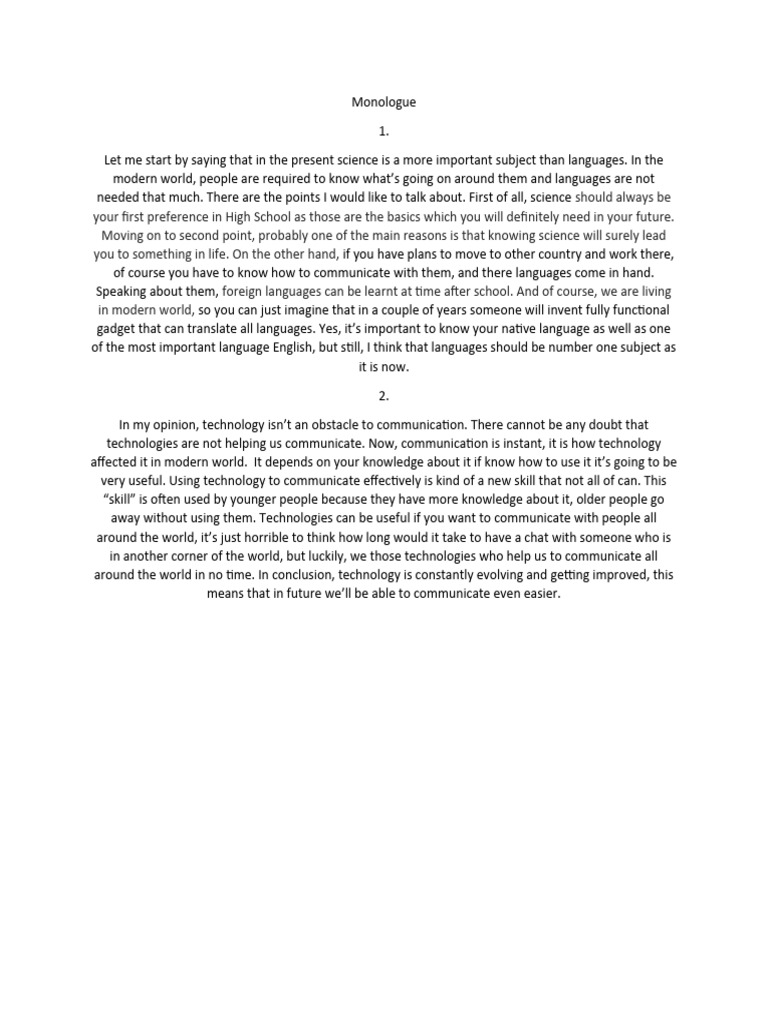 Importance of Science Over Languages | PDF