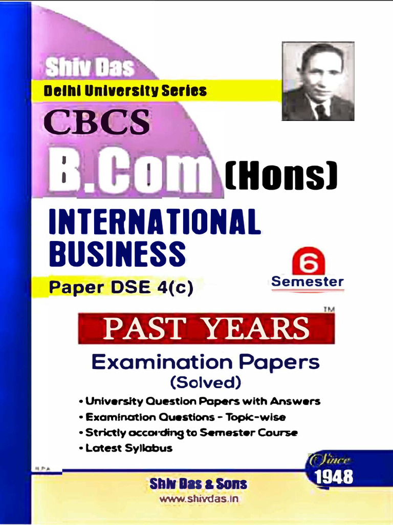 International Business Shiv Das For Bcom Hons Semester 6 For Delhi University With Ocr ...
