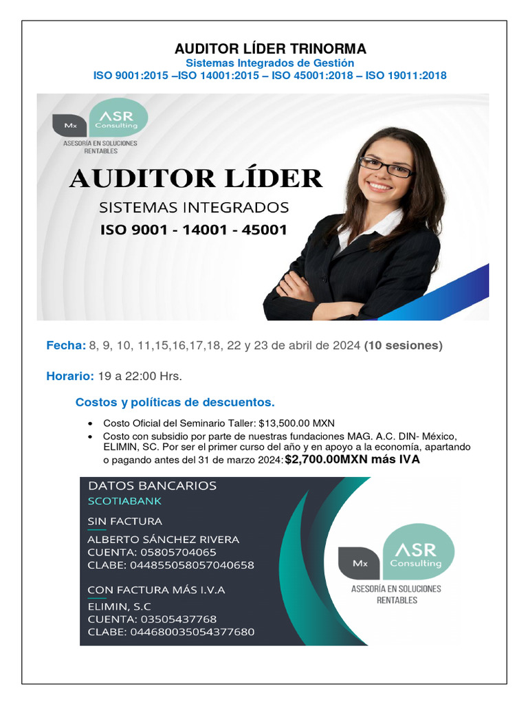 Curso Auditor Líder Trinorma ISO | PDF | Planificación | Auditoría